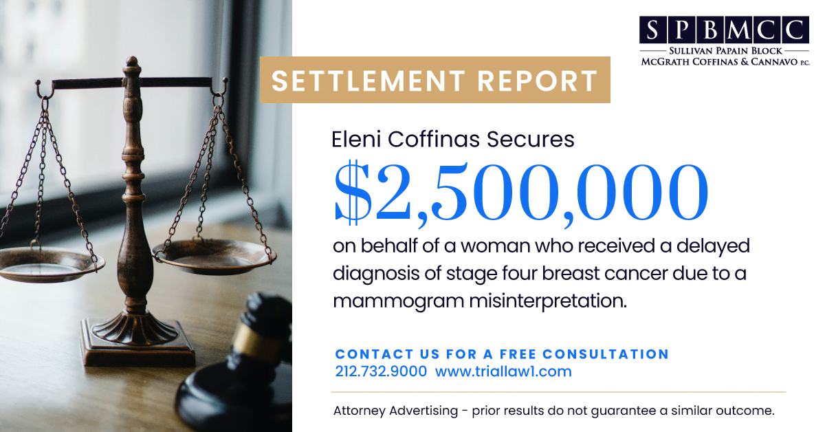 Eleni Coffinas Secures $2,500,000 Settlement for Plaintiff’s Delayed ...