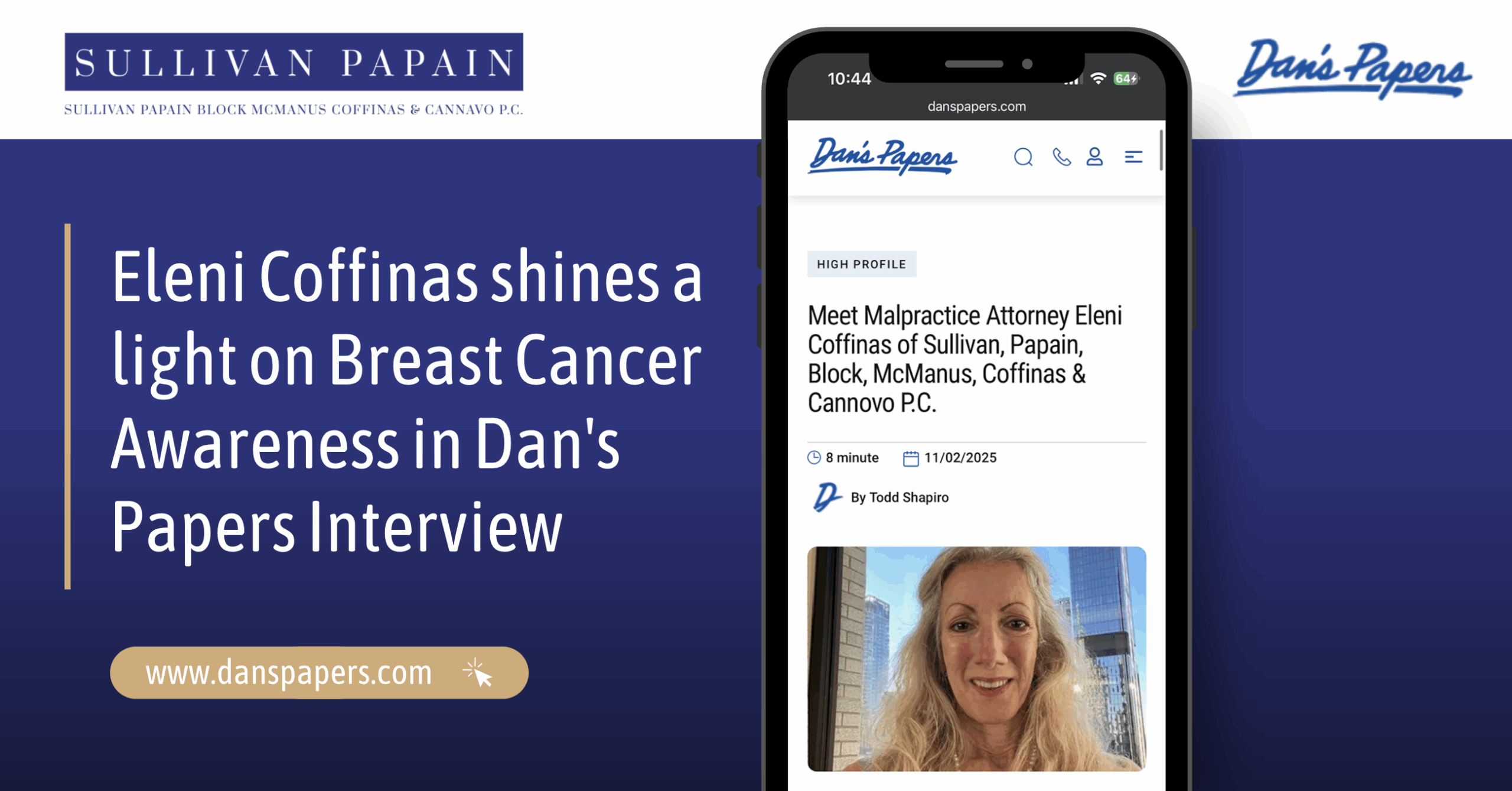 Dan's Papers - "Meet Eleni Coffinas, Successful Malpractice Attorney"